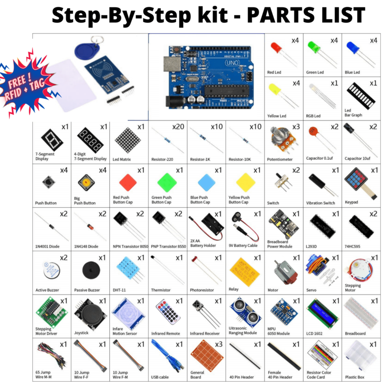 Quad Store & Tech Explorations KIT for Arduino Step by Step getting started and serious by Dr ...